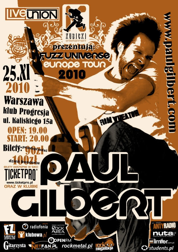 Paul Gilbert już jutro na jedynym koncercie w Polsce